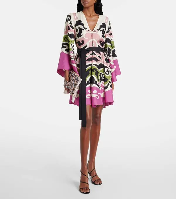 La DoubleJ Magnifico Printed Silk Twill Minidress