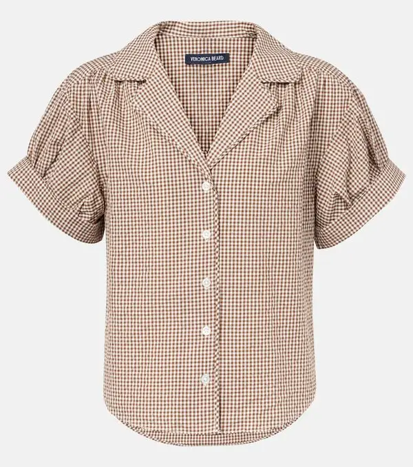 Veronica Beard Ilene Gingham Cotton-blend Shirt