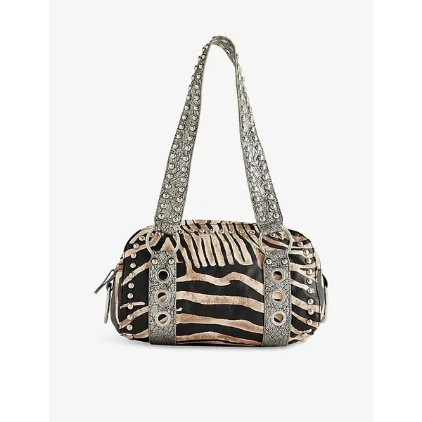 Jaded London Marza Zebra-Print Faux-Leather Shoulder Bag - Multi