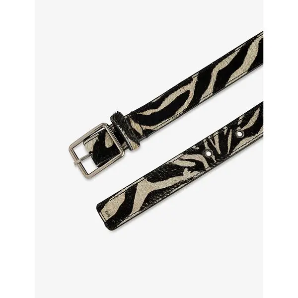 Jaded London ゼブラ柄レザーベルト Jaded London Zebra-Print Pony-Hair Leather Belt - Multi | Editorialist