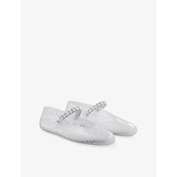 JIMMY CHOO Jelly Ballet Flats - Clear/silver/crystal