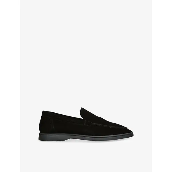AURELIEN Yacht Suede Loafers - Black