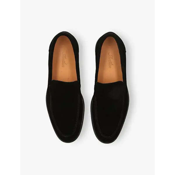 AURELIEN Yacht Suede Loafers - Black