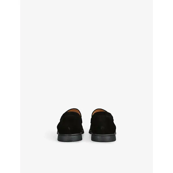 AURELIEN Yacht Suede Loafers - Black