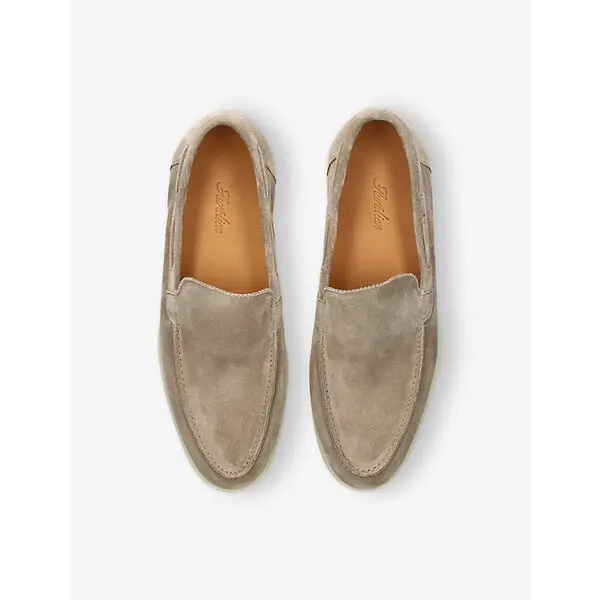 AURELIEN Yacht Suede Loafers - Grey/light