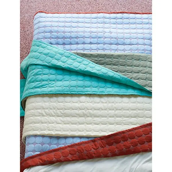 HAY Mega Dot Quilted Cotton Bed Cover - Light Blue