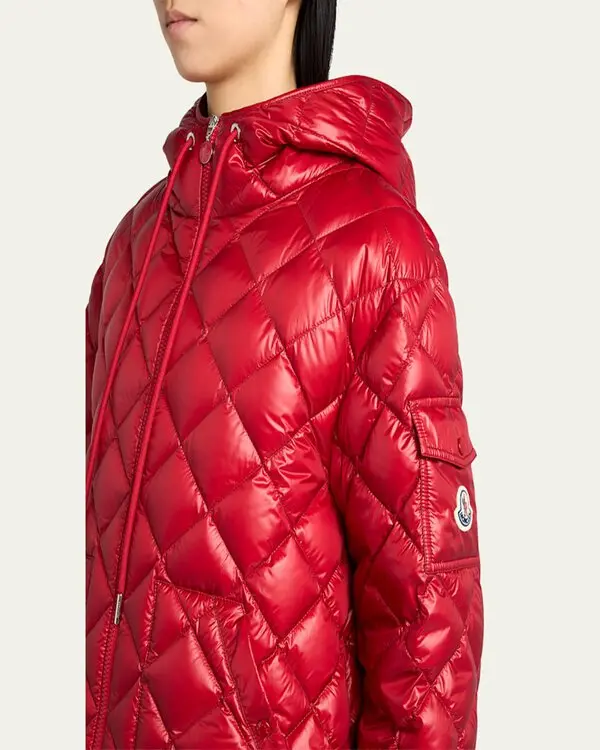 Moncler Short Padded Down Jacket - Medium Red