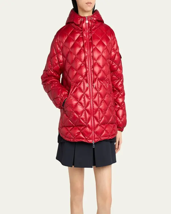 Moncler Short Padded Down Jacket - Medium Red