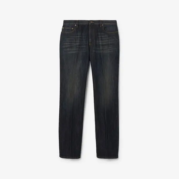 Burberry Slim Fit Washed Denim Jeans - Mid Blue