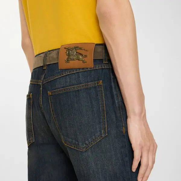 Burberry Slim Fit Washed Denim Jeans - Mid Blue