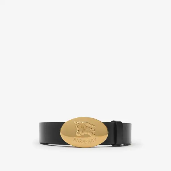 Burberry Reversible Leather Belt With Knight Stamp - Black/hazel Brown