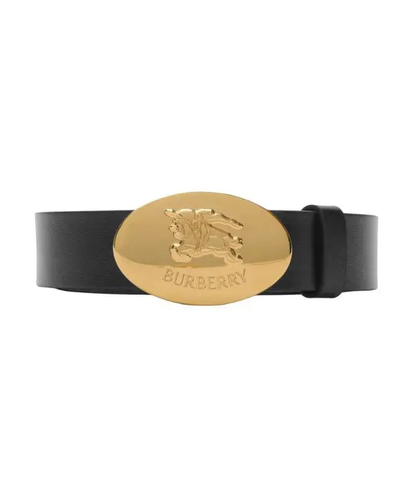 Burberry Reversible Leather Belt With Knight Stamp - Black/hazel
