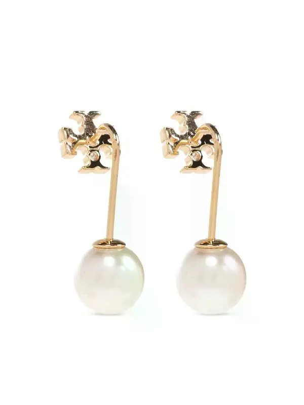 Tory Burch Pearl Front-back Earrings - Gold