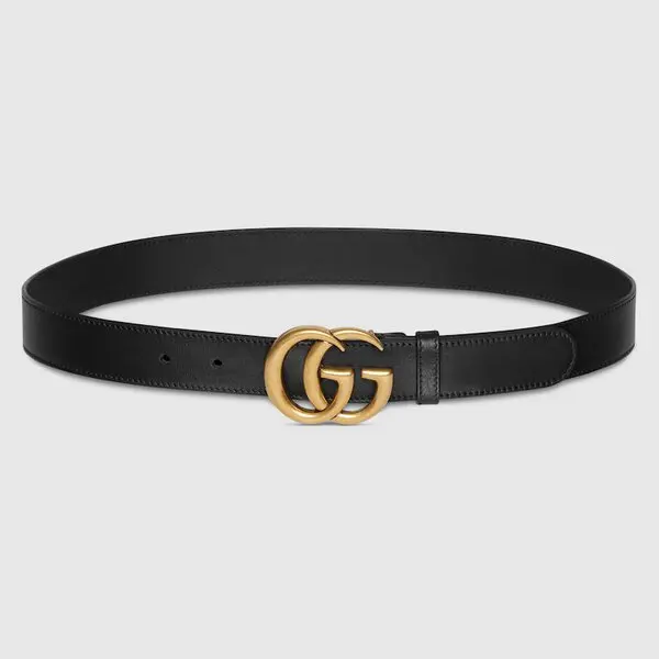 Gucci Gg Marmont Leather Belt - Black
