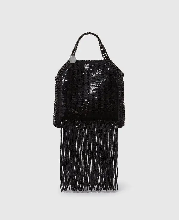 Stella McCartney Limited-edition Falabella Sequin Fringe Tiny Tote - Black