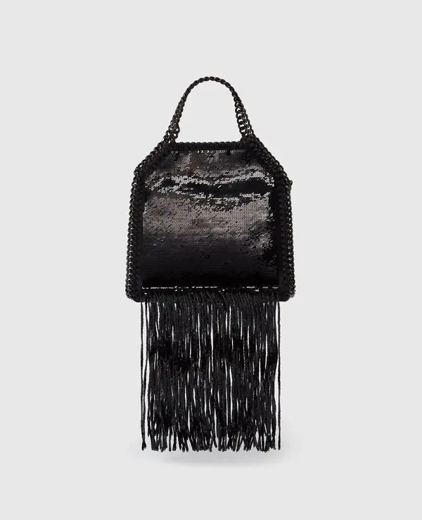 Stella McCartney Limited-edition Falabella Sequin Fringe Tiny Tote - Black