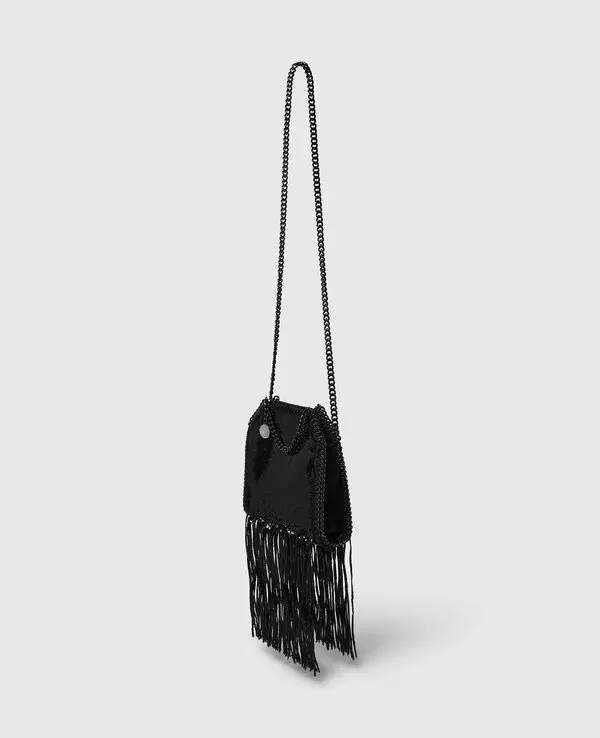 Stella McCartney Falabella Sequin Fringe Tiny Tote Bag - Black