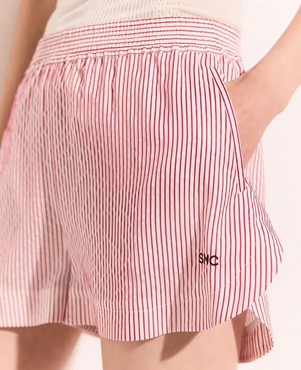 Stella McCartney Striped Elasticated Shorts - White/red