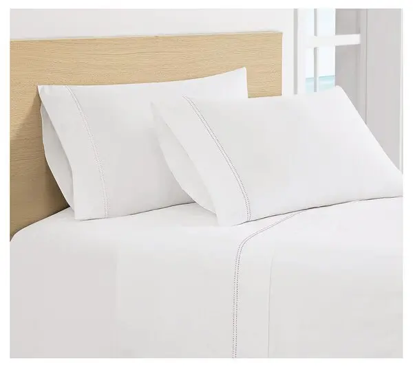 SCOUT Pick Stitch Cotton Percale Full Sheet Set