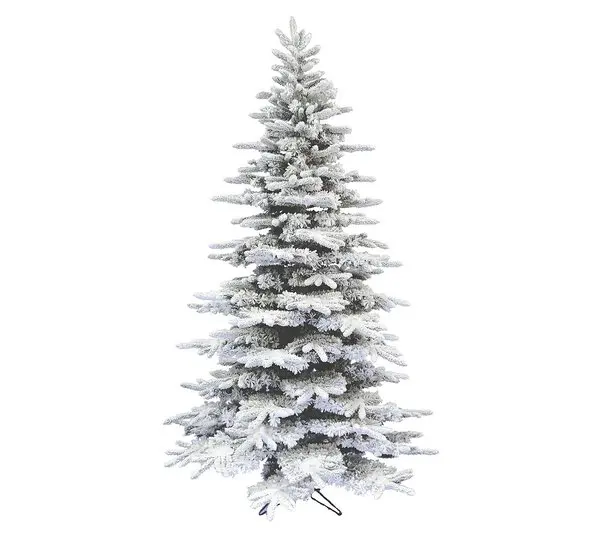 FRASER HILL FARM 9 Ft. Flocked Pine Valley Chri Stmas Tree - One-color