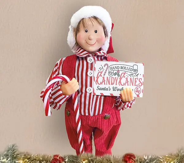 SANTA'S WORKSHOP 12' Candy Cane Elf