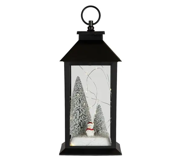 NORTHLIGHT 11' Led Snowman Winter Scene Christm S Lantern - One-color