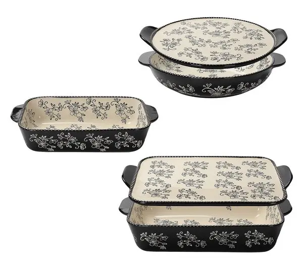 TEMP-TATIONS As Is Floral Lace 5-pc Essential Bakeware Set - One-color