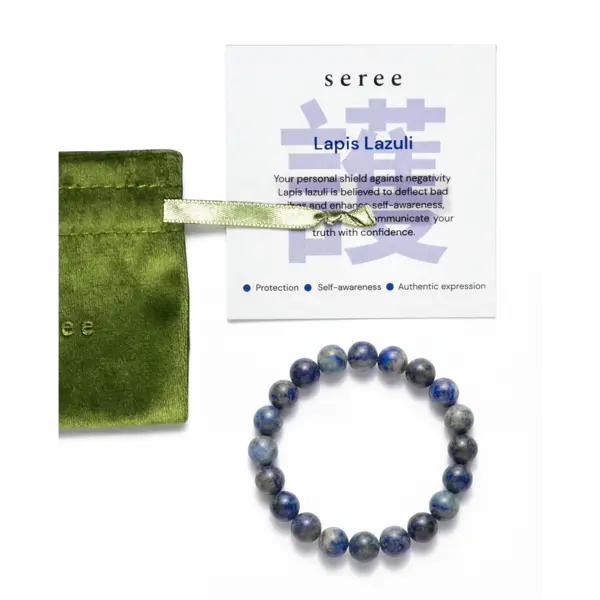 SEREE Manifest Collection Protection Crystal Beaded Bracelet - Blue