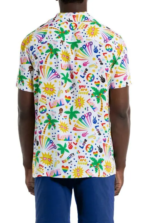 Opposuits Relaxed Fit Tropic Pride Icons Print Camp Shirt - White