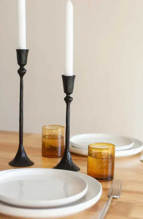 CREATIVE WOMEN Gemini Hand-forged Iron Candle Standsset Of 2