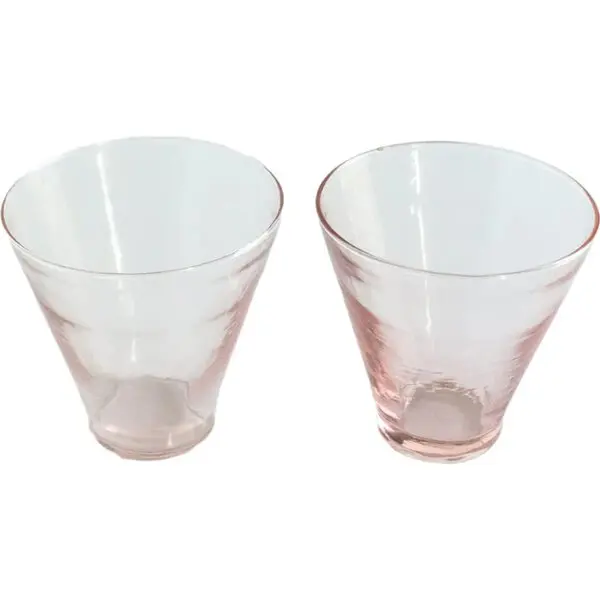 CREATIVE WOMEN Handblown Hammered Dessert Cupset Of 4 - Blush