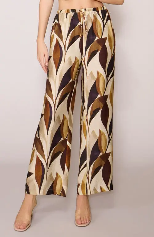 MELLODAY Floral Print Ankle Pants - Multi Leaf