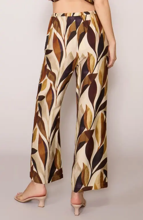 MELLODAY Floral Print Ankle Pants - Multi Leaf