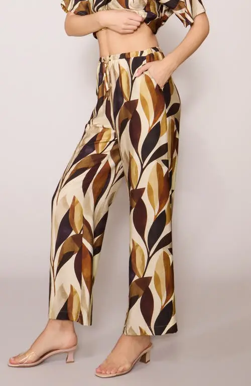 MELLODAY Floral Print Ankle Pants - Multi Leaf
