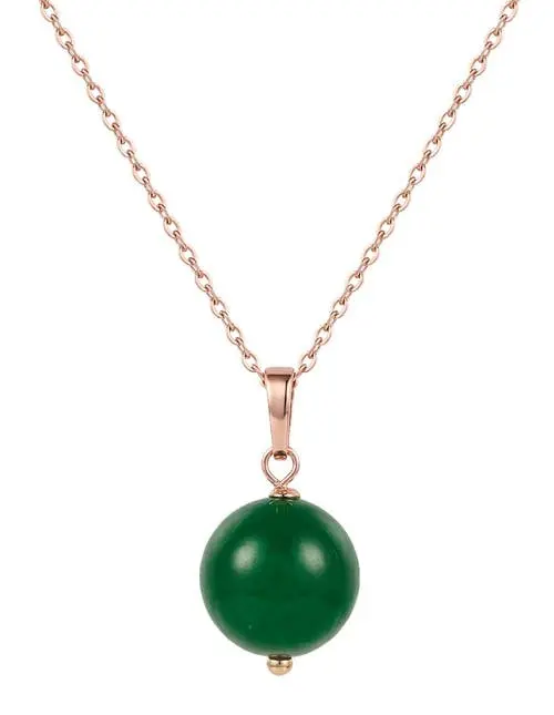 SEREE Jade Pendant Necklace - Green