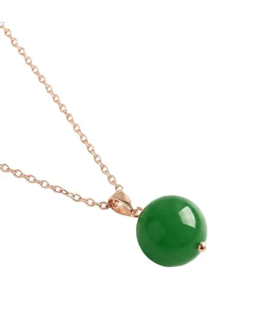 SEREE Jade And Rose Gold-plated Brass Chalcedony Pendant Necklace