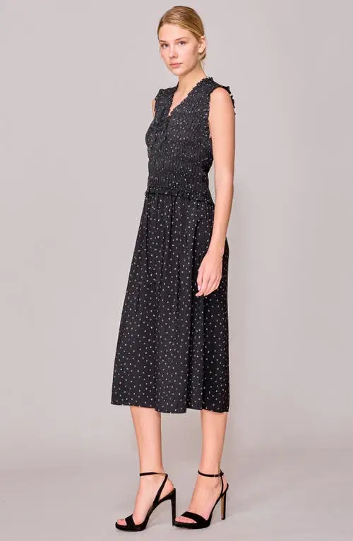 MELLODAY Shirred A-line Midi Dress