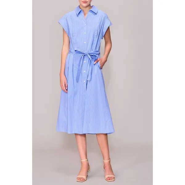 MELLODAY Cap Sleeve Shirtdress