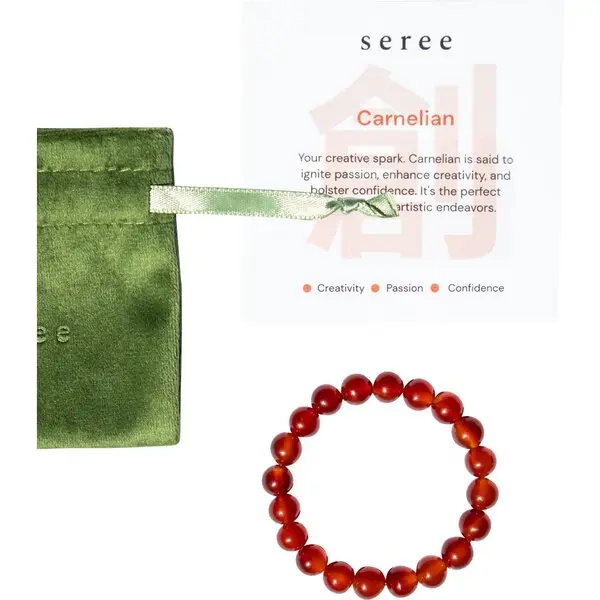 SEREE Confidence Crystal Beaded Bracelet - Red