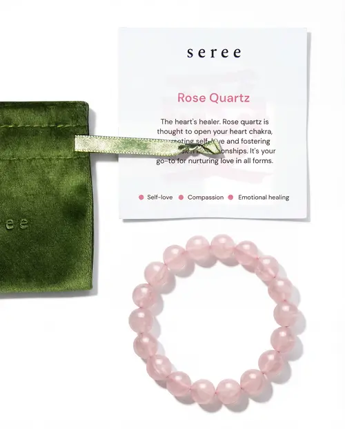 SEREE Manifest Collection Love Crystal Beaded Bracelet - Pink