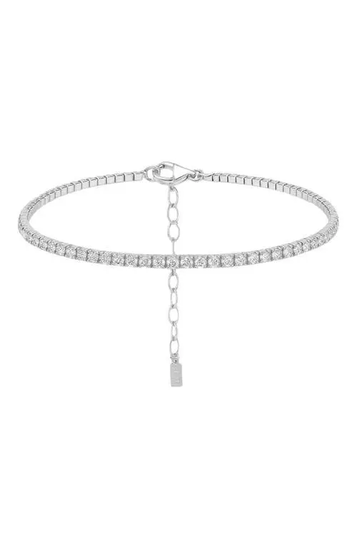 Ben Oni Pave Cz Tennis Anklet - Silver