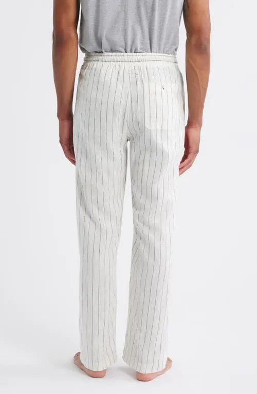 Daniel Buchler Stripe Linen Blend Drawstring Pajama Pants - Iron Stripe