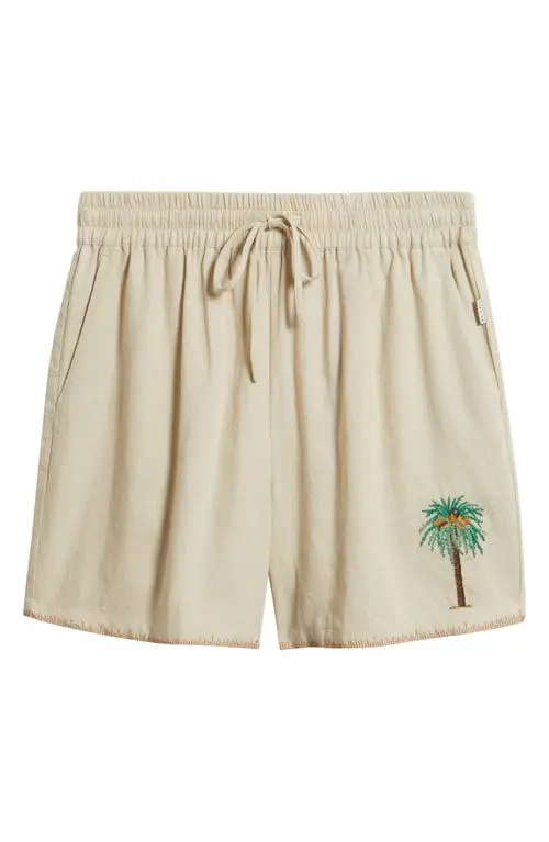 MAVRANS Palm Tree Linen Blend Shorts