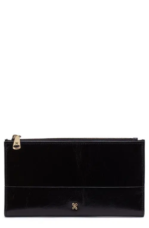 Hobo Large Jill Leather Bifold Wallet - Black