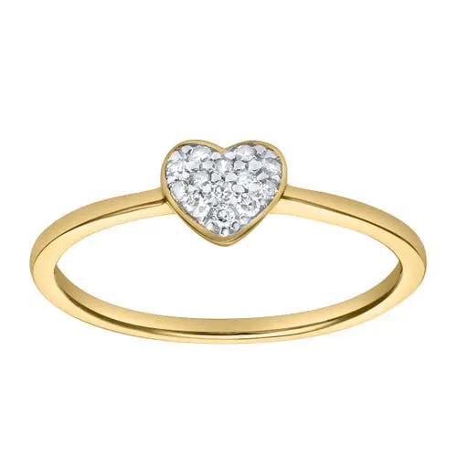 LUVMYJEWELRY Thea Diamond Heart Ring - 14k Yellow Gold