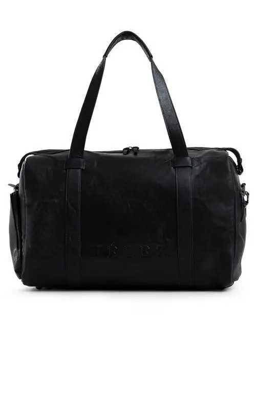 VELEZ Full Grain Leather Travel Bag - Black