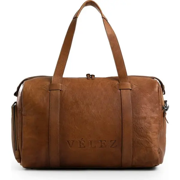 VELEZ Essential Bowling Handbag With Aged Effect - Brown