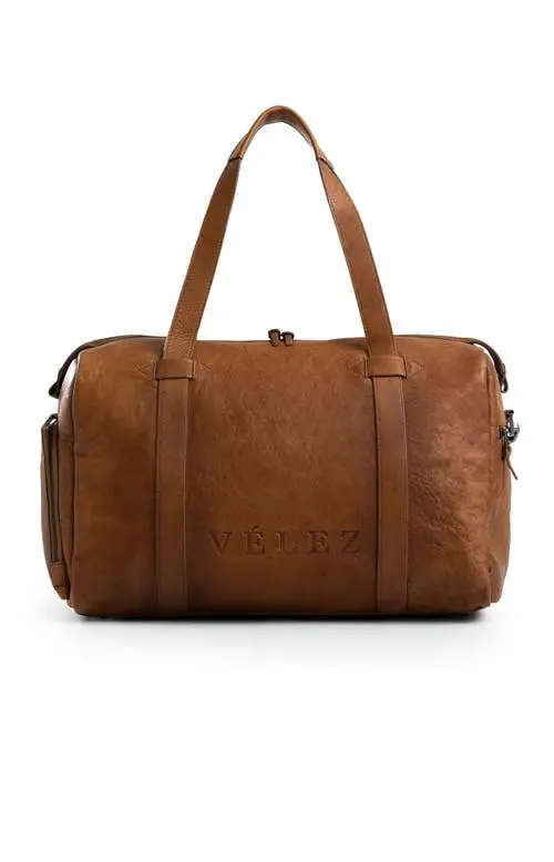 VELEZ Vuelos Full Grain Leather Travel Bag - Brown