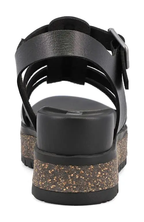 Mia Kaja Platform Fisherman Sandal - Black