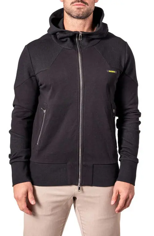 MACEOO Mixed Media Zip Hoodie